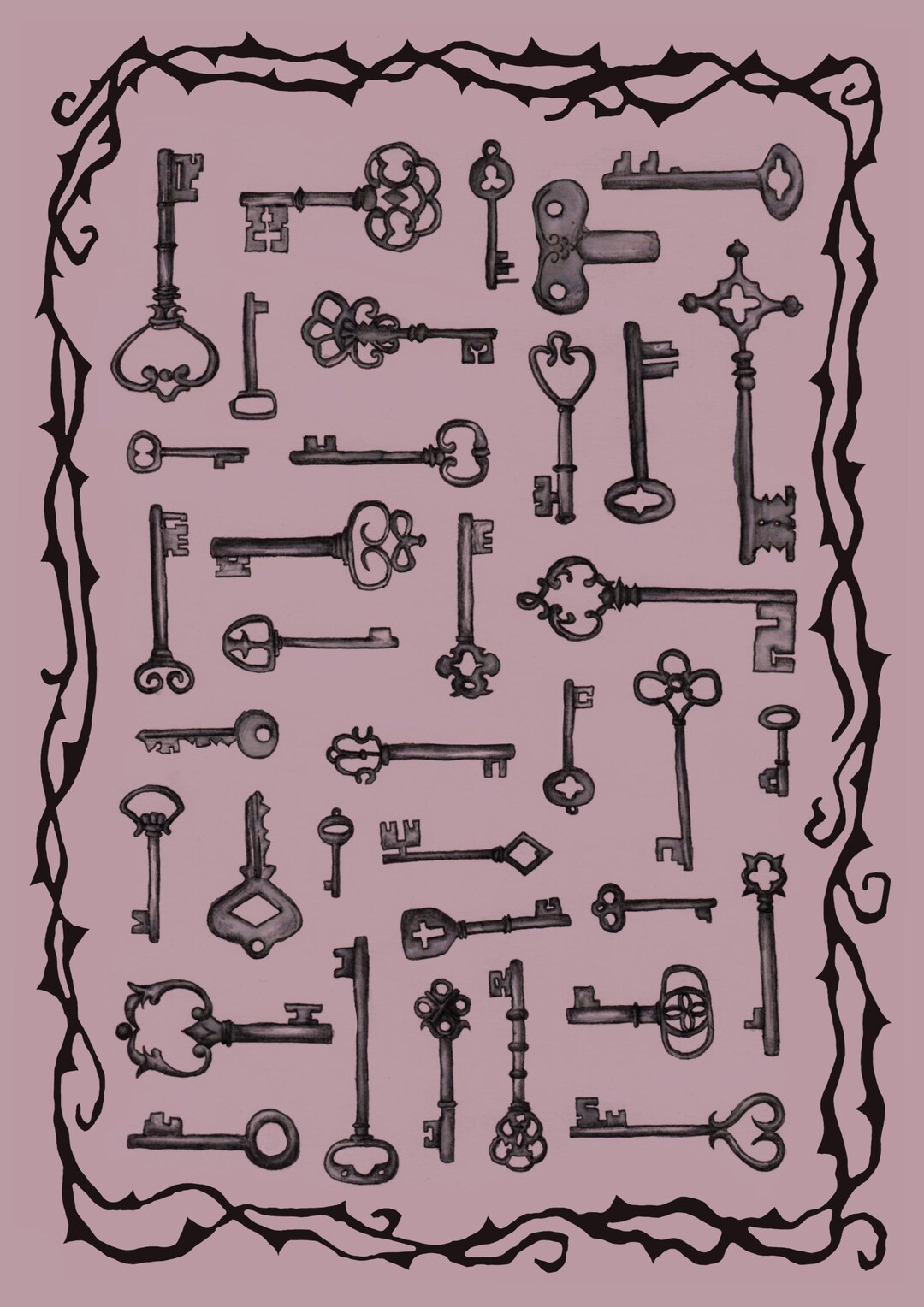 A4 Vintage Keys - Etsy
