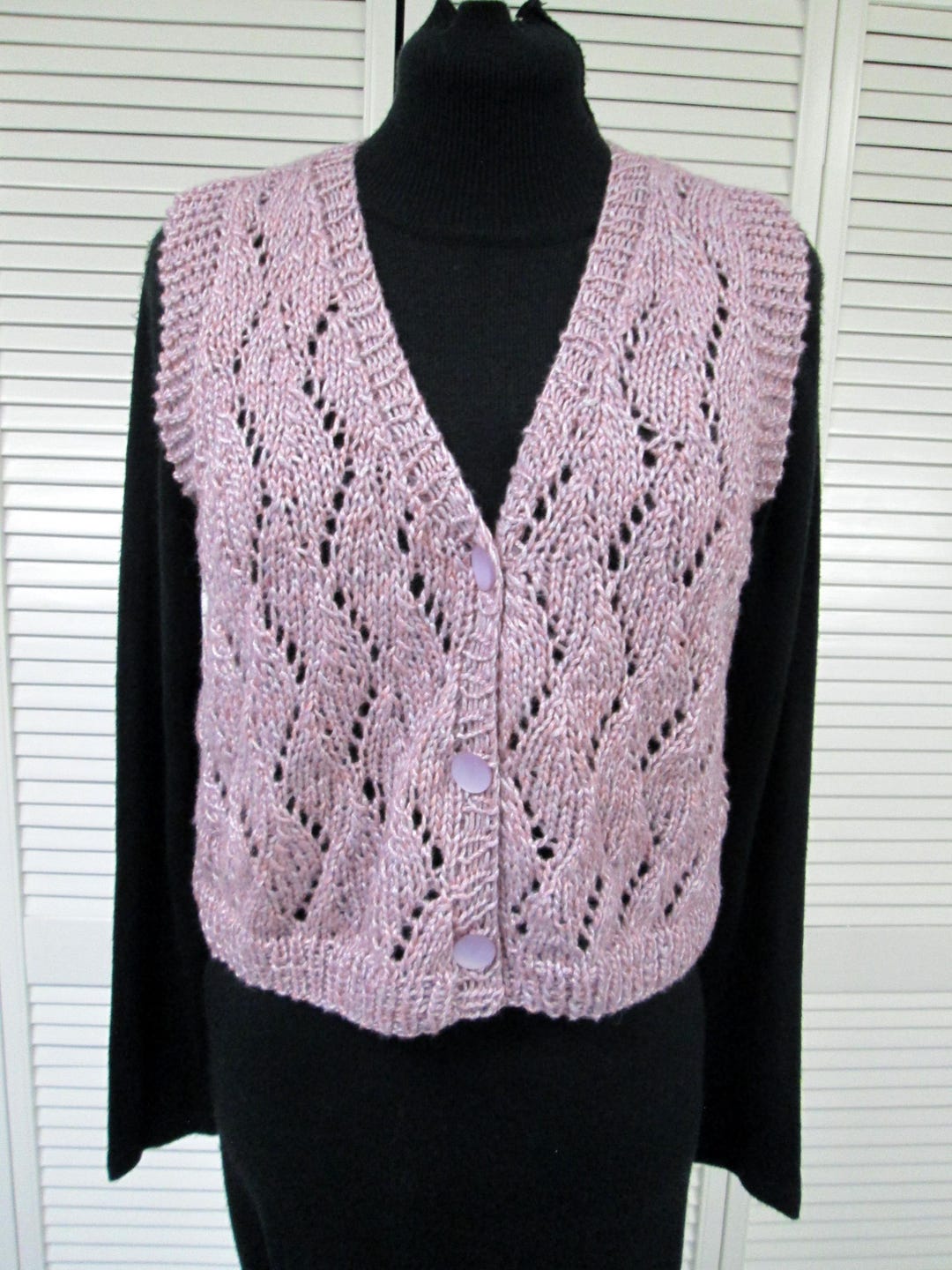 Wool Blend Hand Knit Lace Vest - Etsy