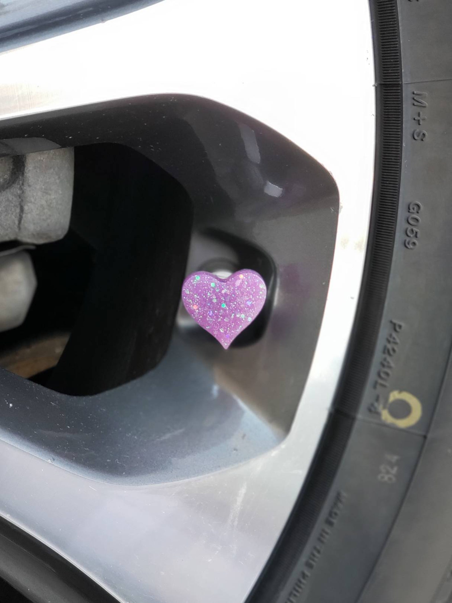 Purple Iridescent Heart Tire Valve Stem Caps Heart Valve Stem - Etsy