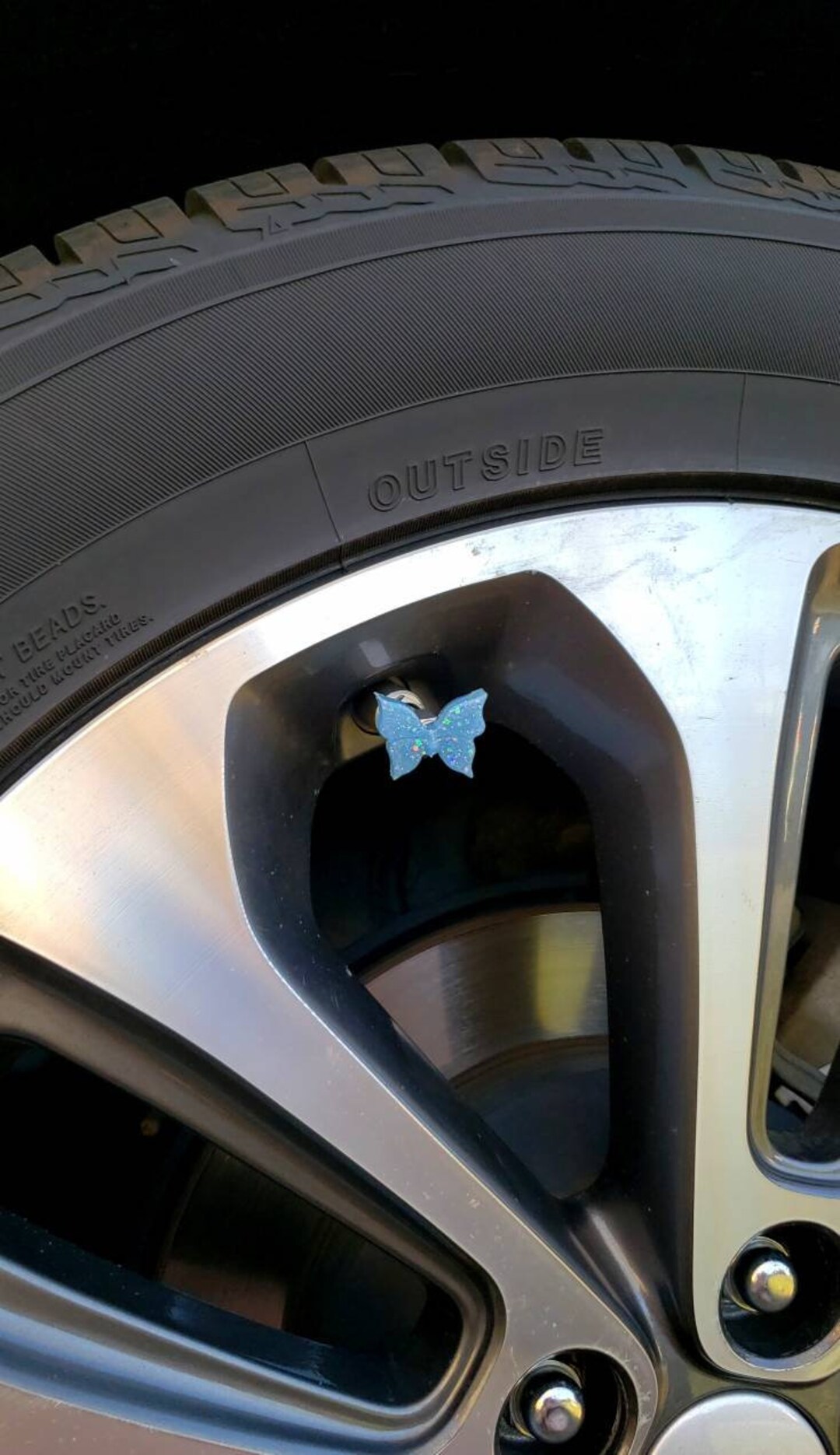 Baby Blue Butterfly Tire Valve Stem Caps, Butterfly Valve Stem Caps ...
