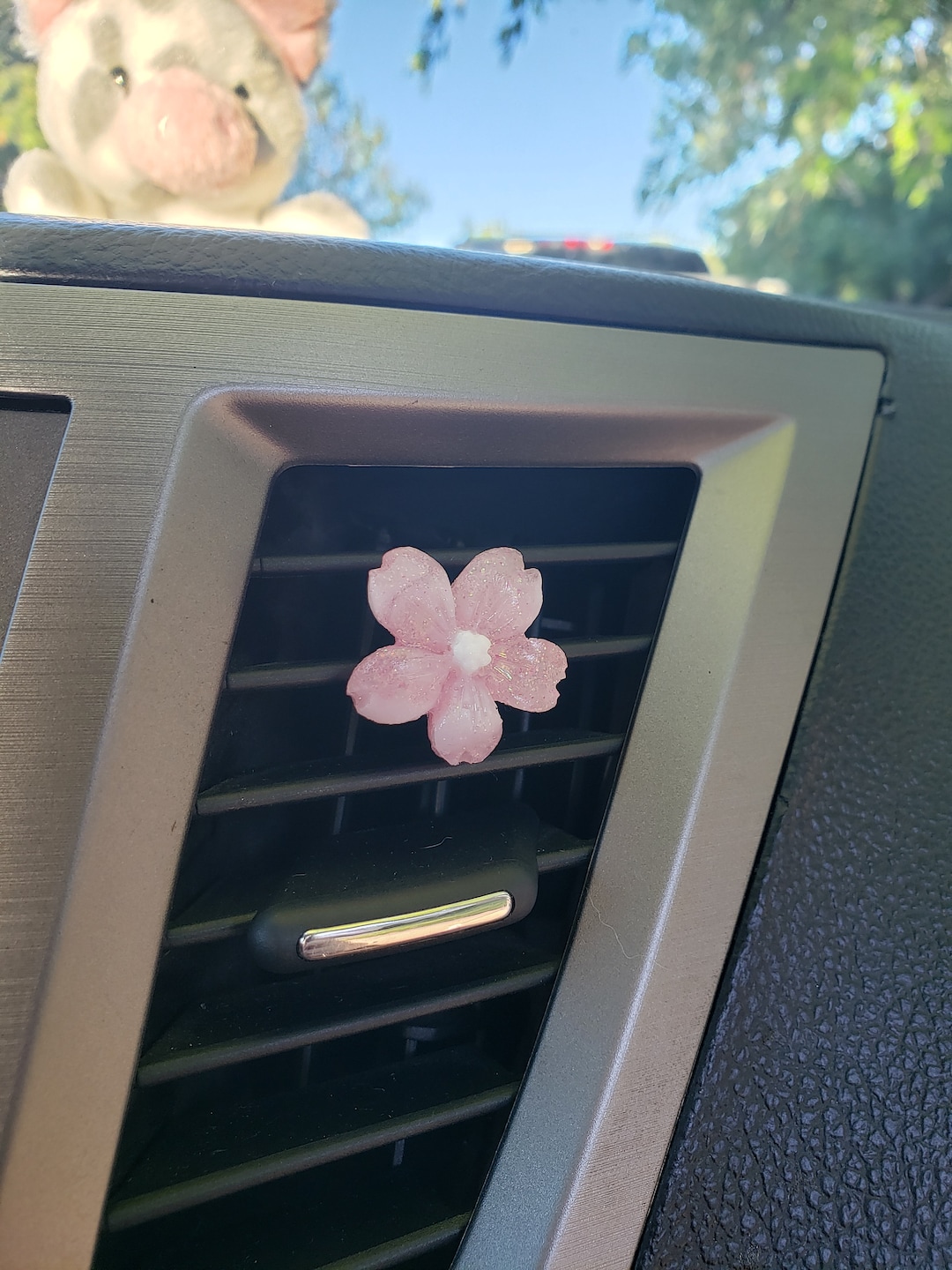 Pink Marbled Sakura Vent Clips, Pink Cherry Blossom Vent Clips, Flower ...