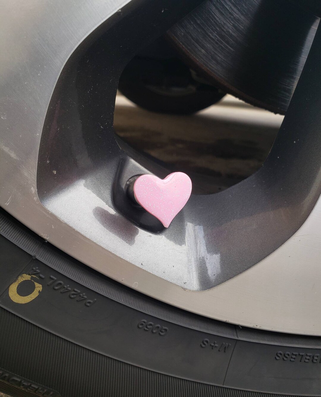Pastel Pink Heart Tire Valve Stem Caps, Heart Valve Stem Caps, Pink ...