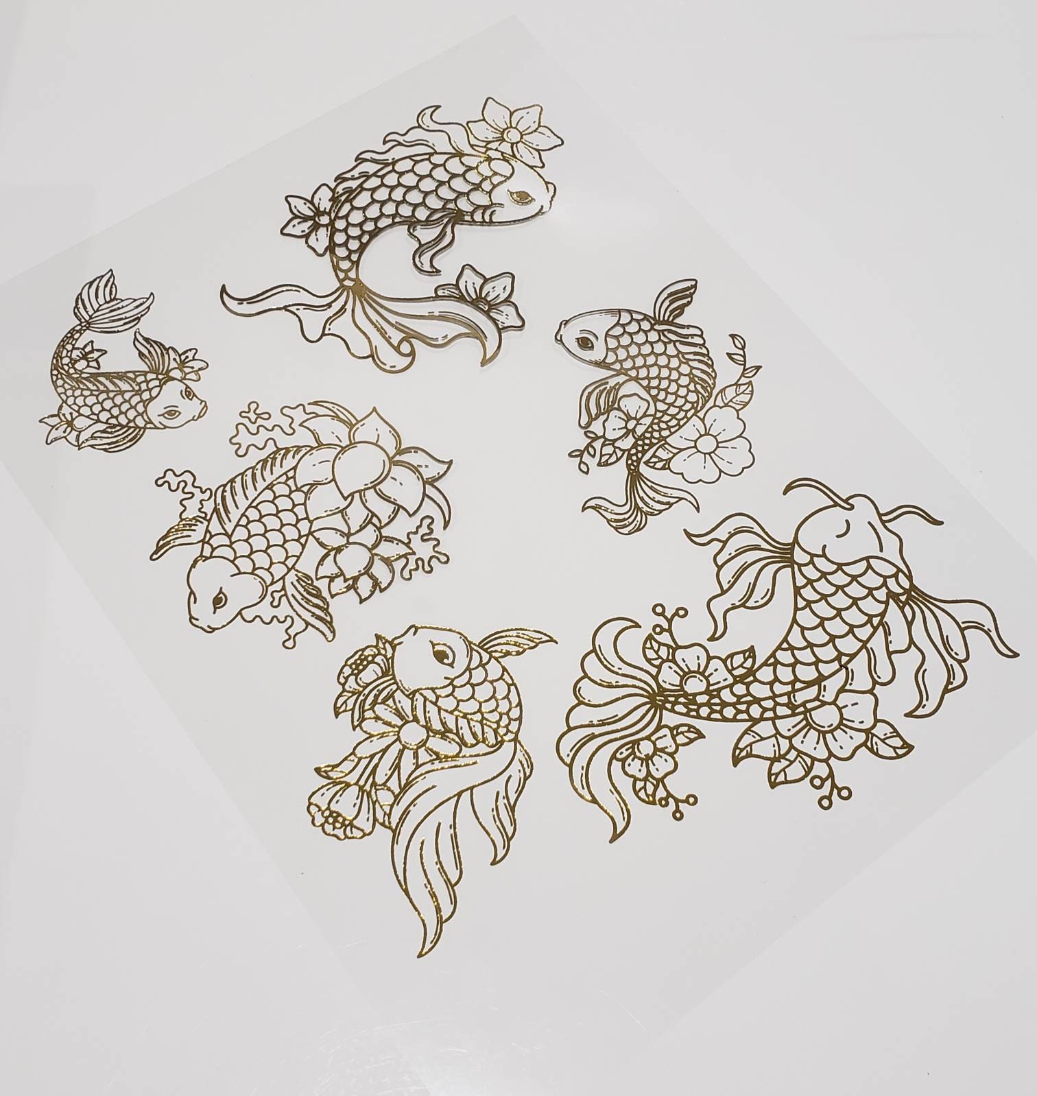 Koi Fish Resin Inserts Resin Inserts Foil Inserts Foil | Etsy