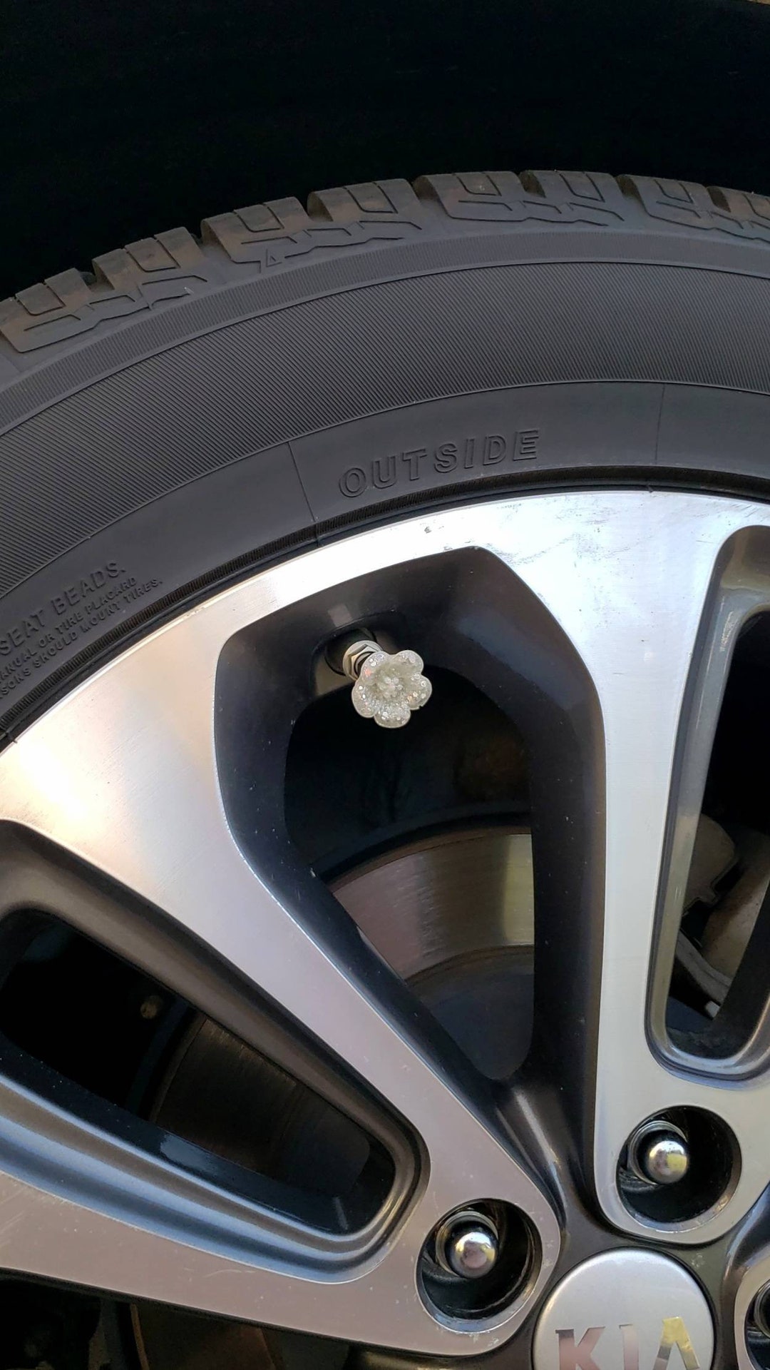 Sakura Cherry Blossom Flower Valve Stem Caps, Silver Valve Caps, Kawaii ...