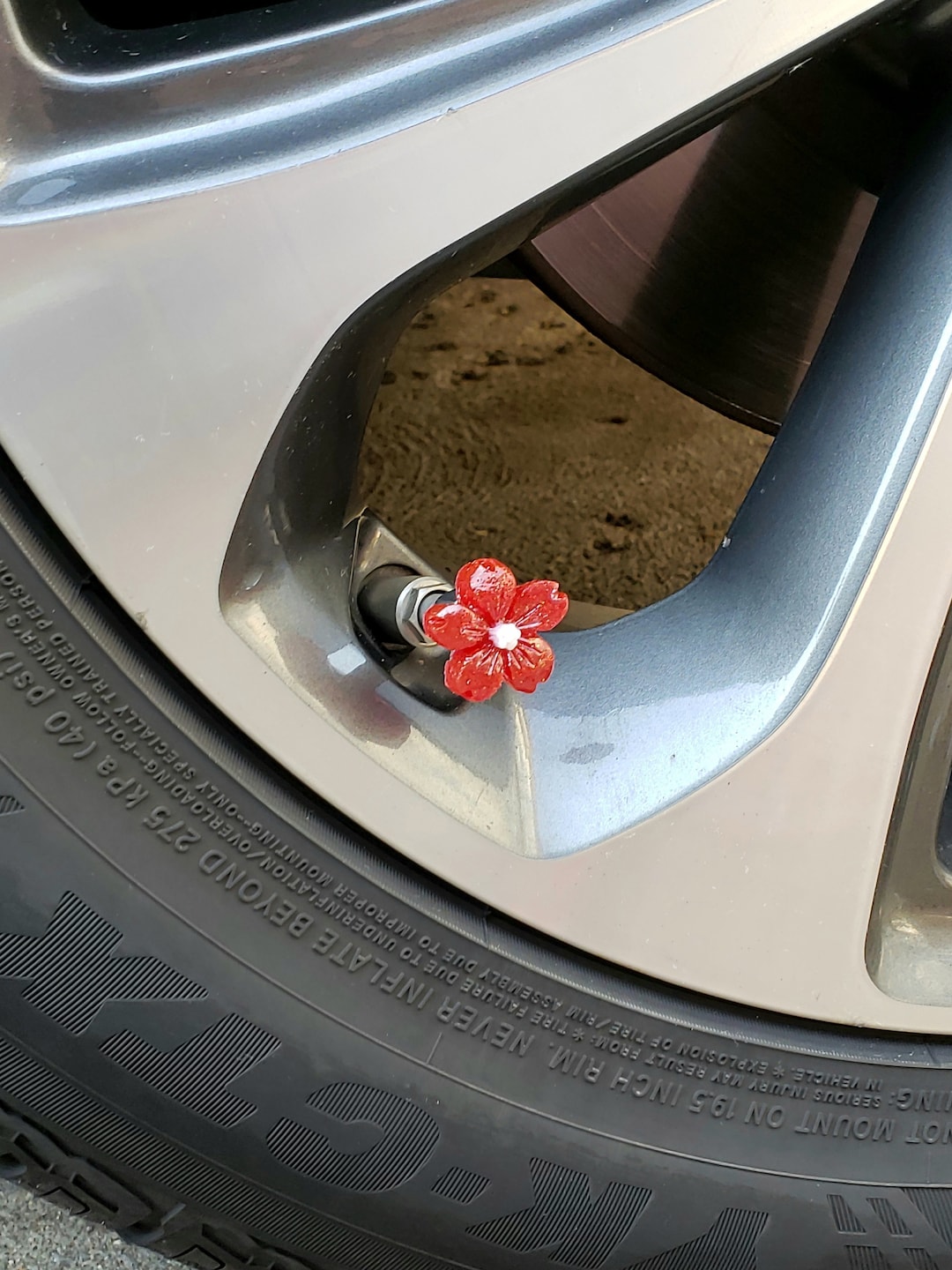 Red Sakura Cherry Blossom Flower Valve Stem Caps, Red JDM Car ...