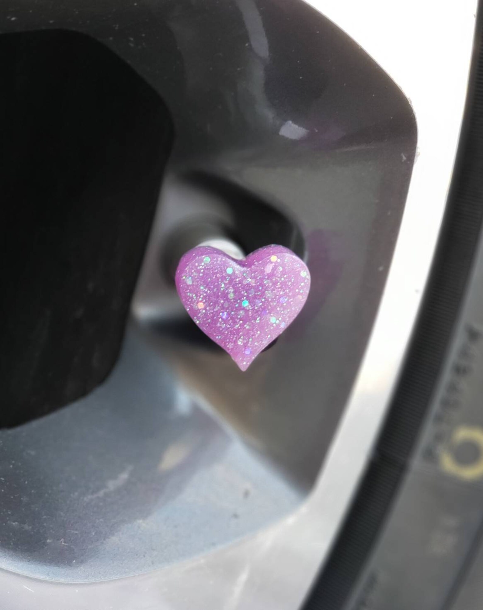 Purple Iridescent Heart Tire Valve Stem Caps Heart Valve Stem - Etsy