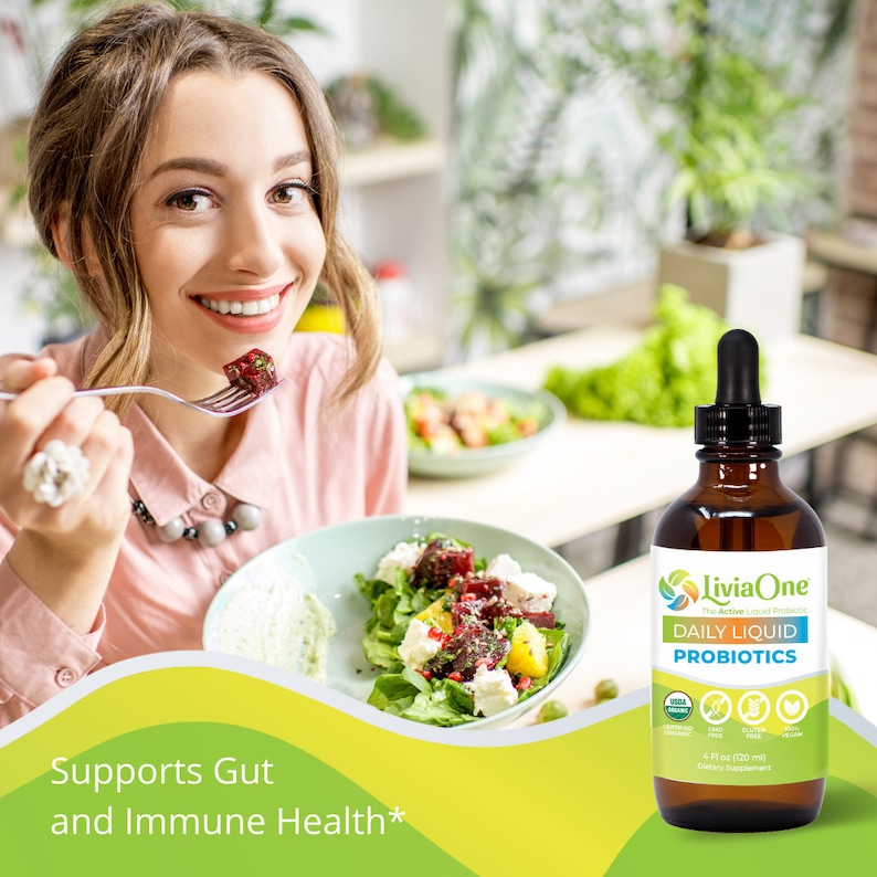 Liviaone Daily Liquid Probiotics, USDA Certified Organic Probiotics ...