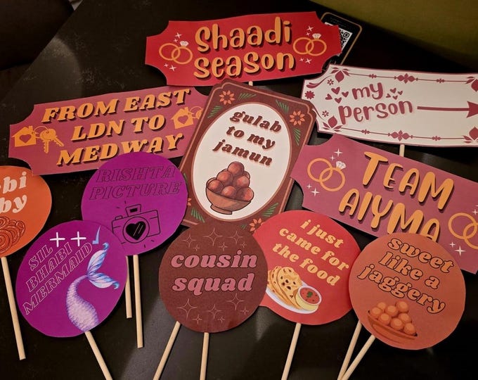 Sangeet / Mehndi Night Photo Props Set of 16 Indian Wedding, Party ...