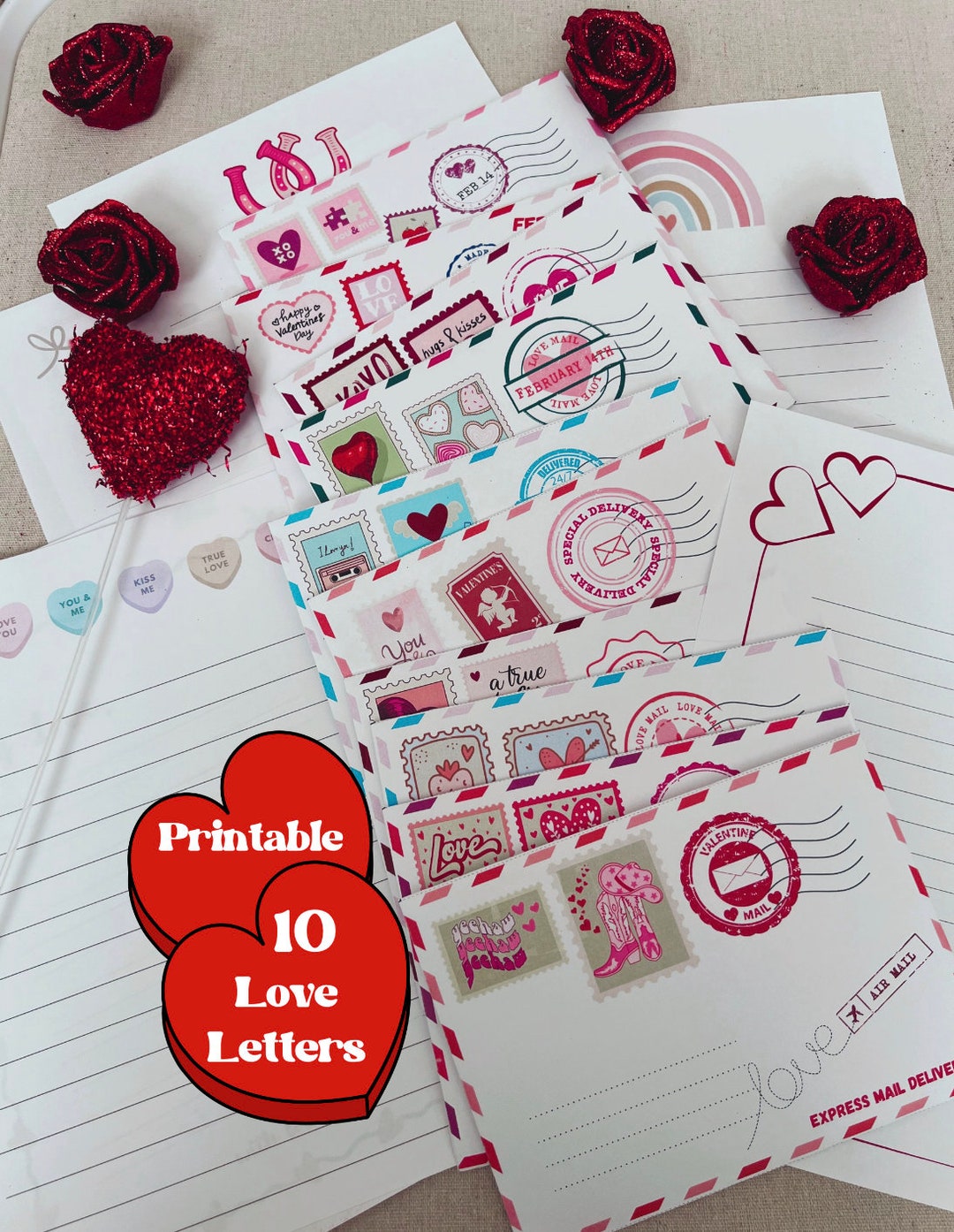Printable Valentines Envelopes, Valentines Love Letters, Valentines Diy ...