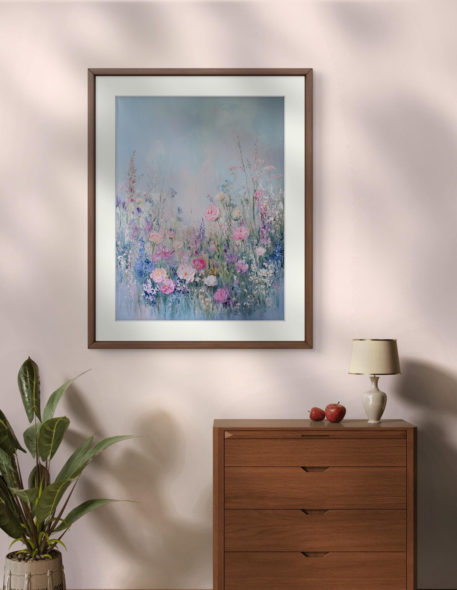 Soft Wildflower Design, Pink Wall Art , Botanical Wall Art, Floral Home ...