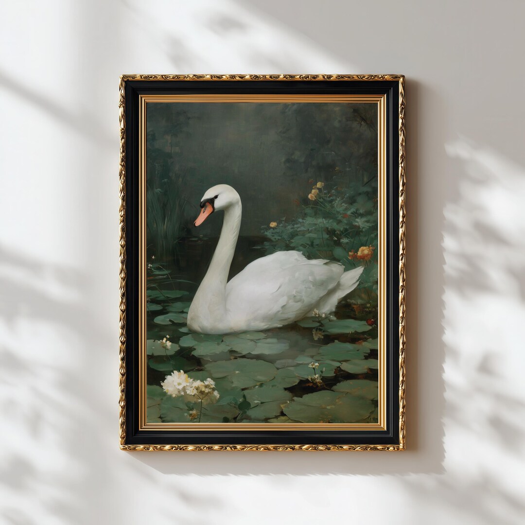 Vintage Swan,swan Posters,trendy Style Swan, Swan Posters,antique Swan ...