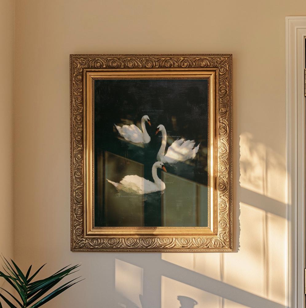 Vintage Swan,swan Posters,trendy Style Swan, Swan Posters,antique Swan ...