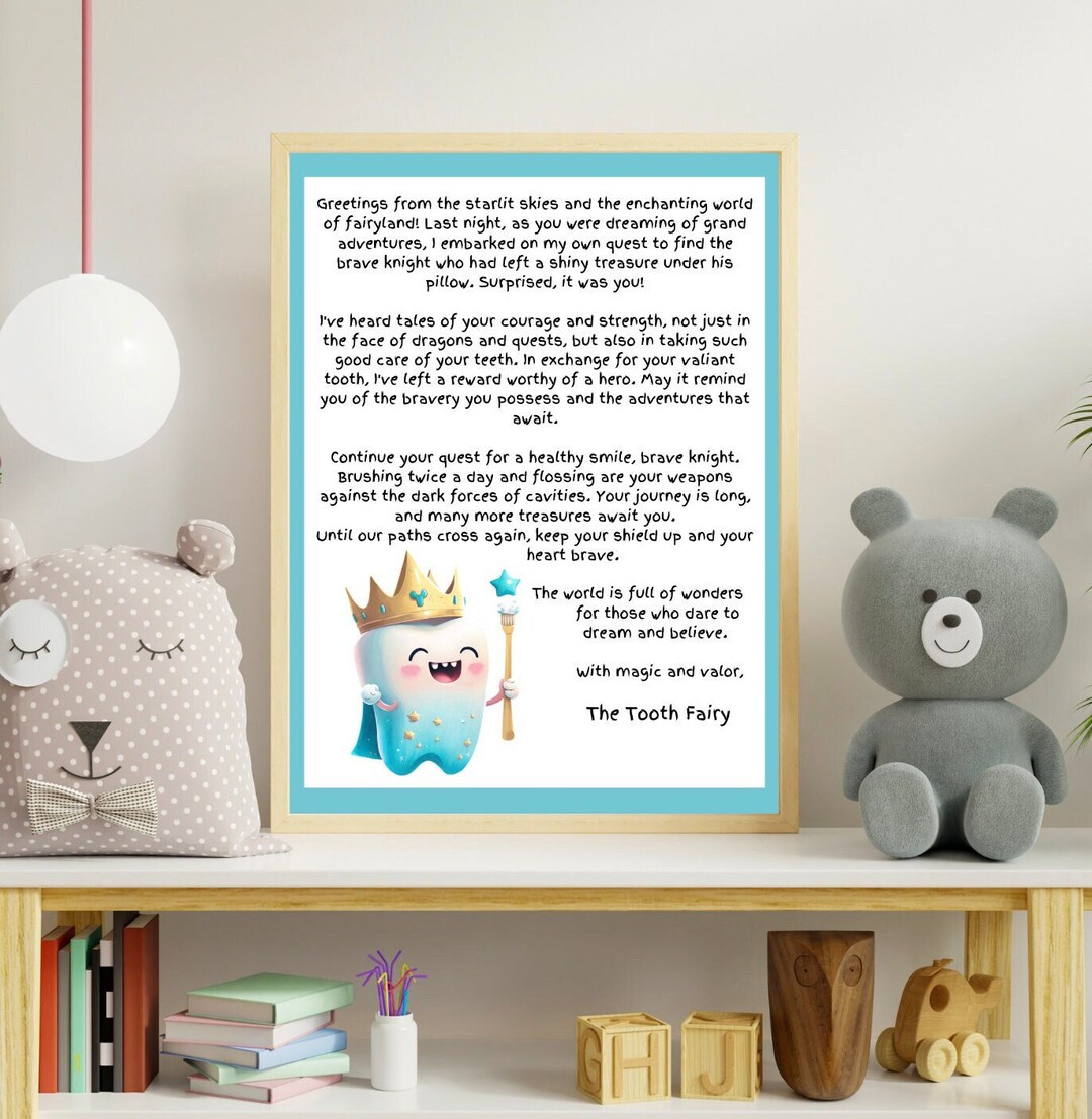 Boy Printable Letter From the Tooth Fairy, Instant Download Tooth Fairy ...