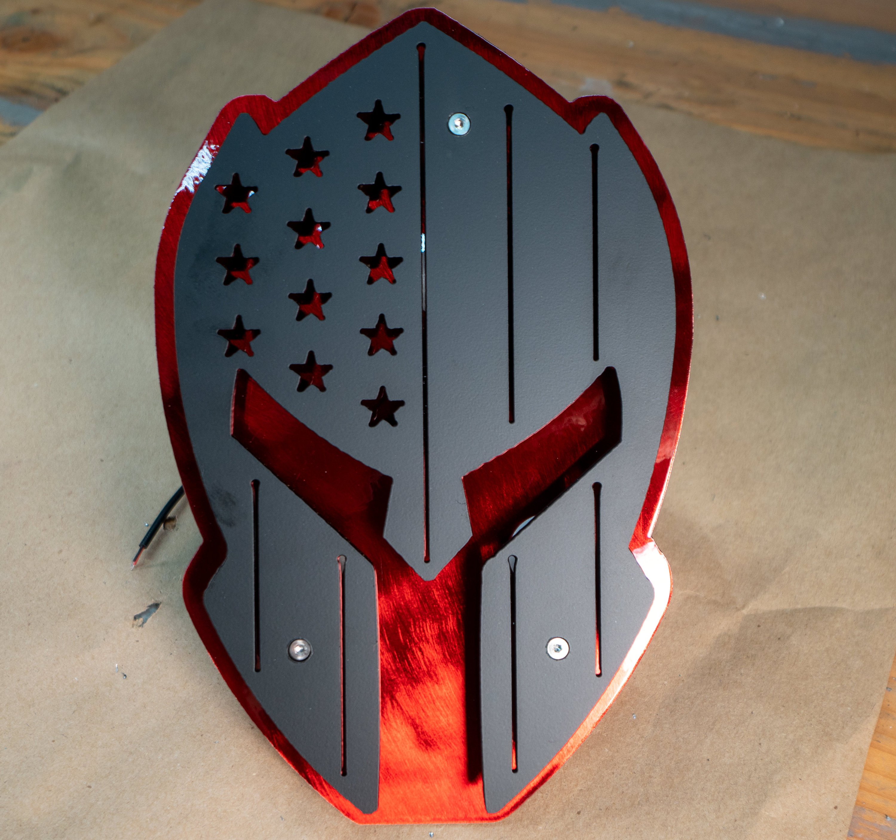 Steel Spartan Helmet Trailer Hitch Cover Leds Included | Etsy