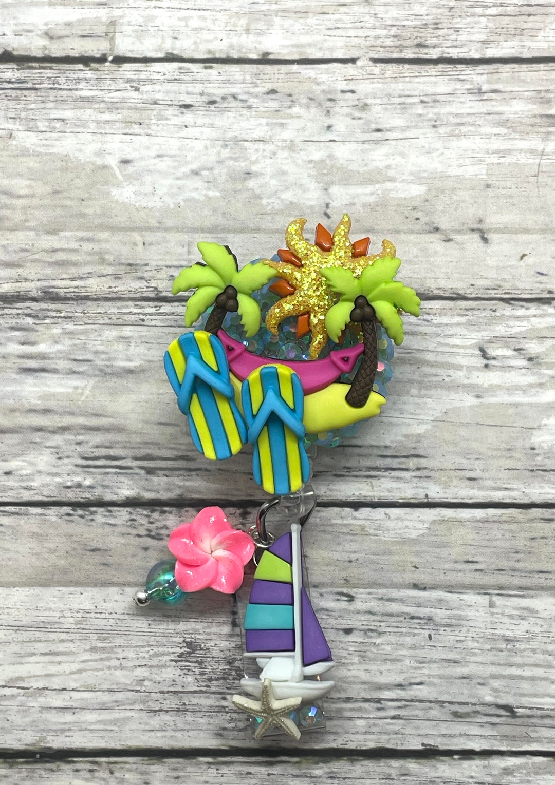 Summer Vibes Badge Holder - Etsy