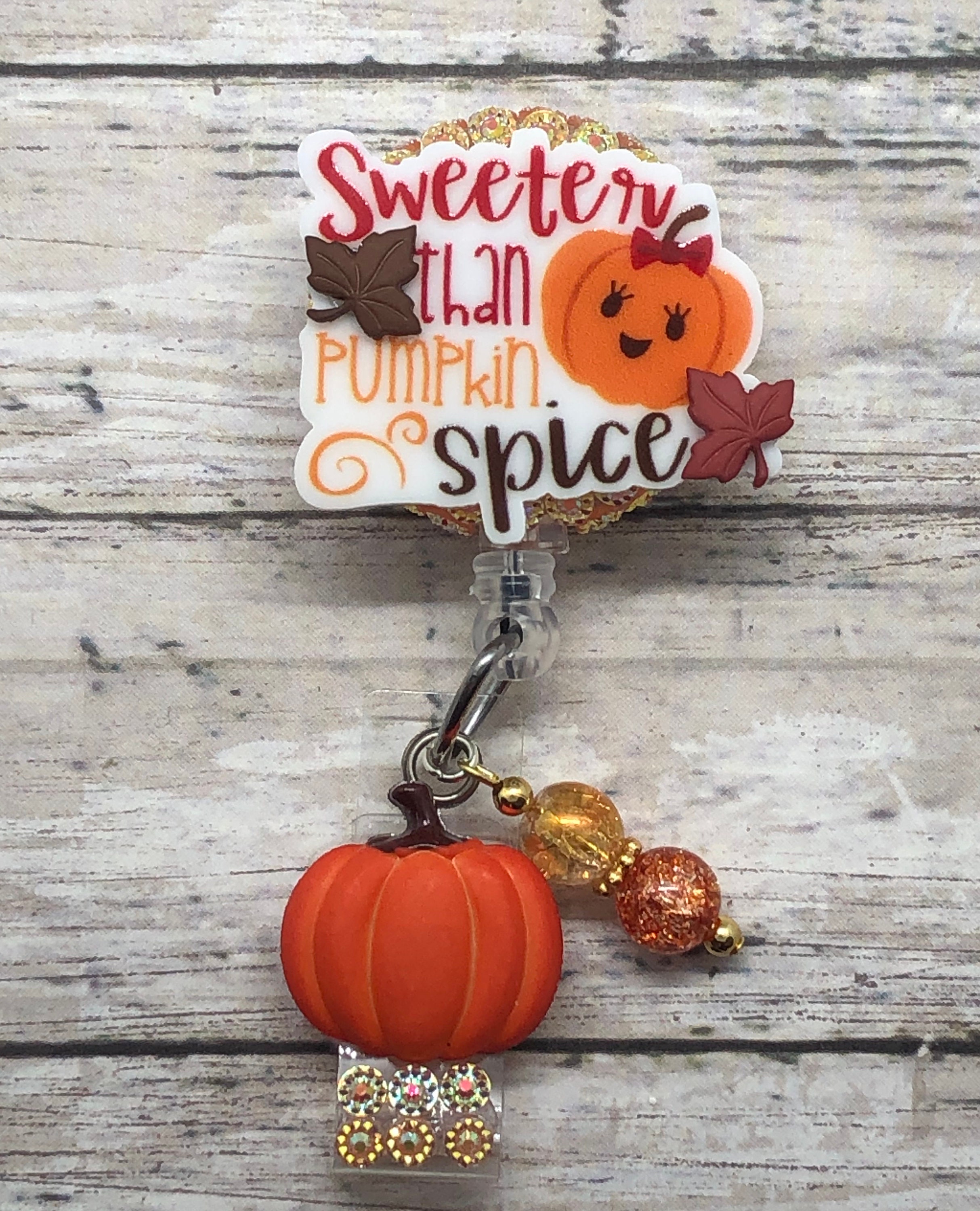 Fall/autumn name badge reel/badge holder | Etsy