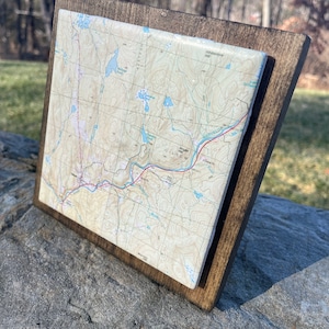 Personalized Custom Trail or Location Map With Iron Easel Stand ...