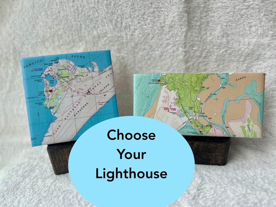 Lighthouse Map Gift | Custom Topography Map Tile of Lighthouse Location ...