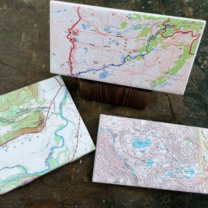 Personalized Topographic Trail Map Tile: Custom Hiker Gift With Wood ...