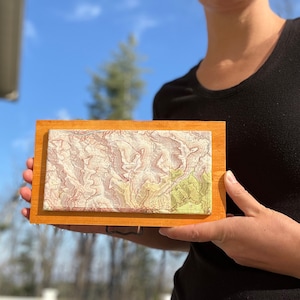 Personalized Custom Trail or Location Map With Iron Easel Stand ...