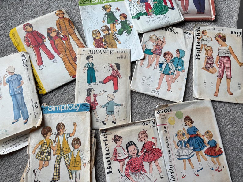 Vintage 1950s Toddler Sewing Patterns: Size 1-3, Pinafore, Jacket ...