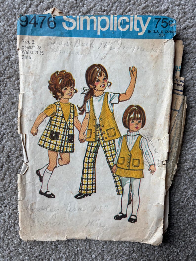 Vintage 1950s Toddler Sewing Patterns: Size 1-3, Pinafore, Jacket ...