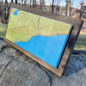 Personalized Custom Trail or Location Map With Iron Easel Stand ...