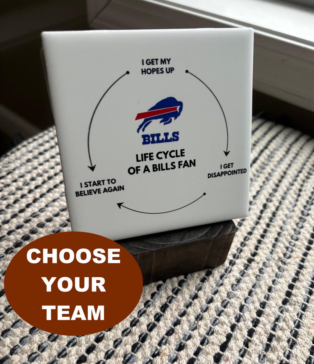Buffalo Bills Fan Gift | Life Cycle of a Bills Fan Ceramic Display With ...