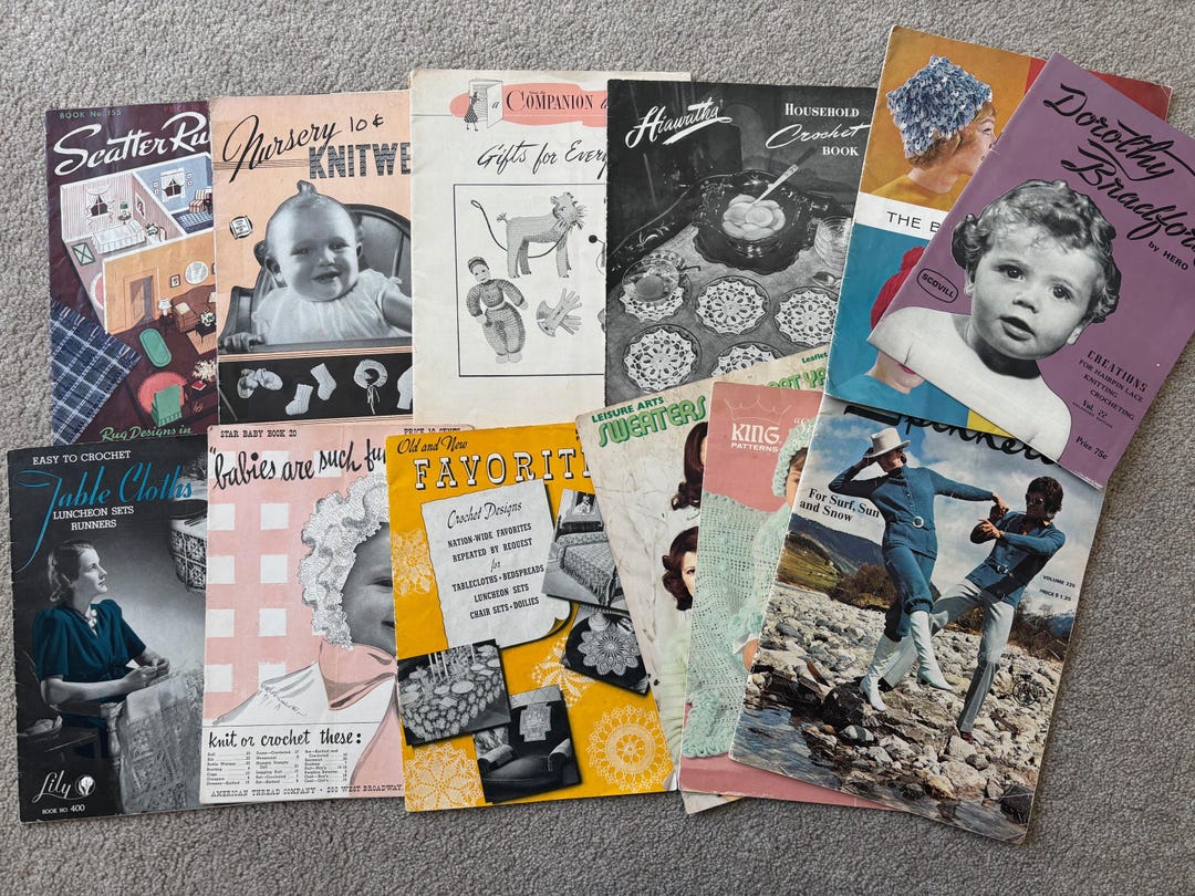 Vintage Magazines, Knitting and Crochet Booklets From 1940's, 1960's ...
