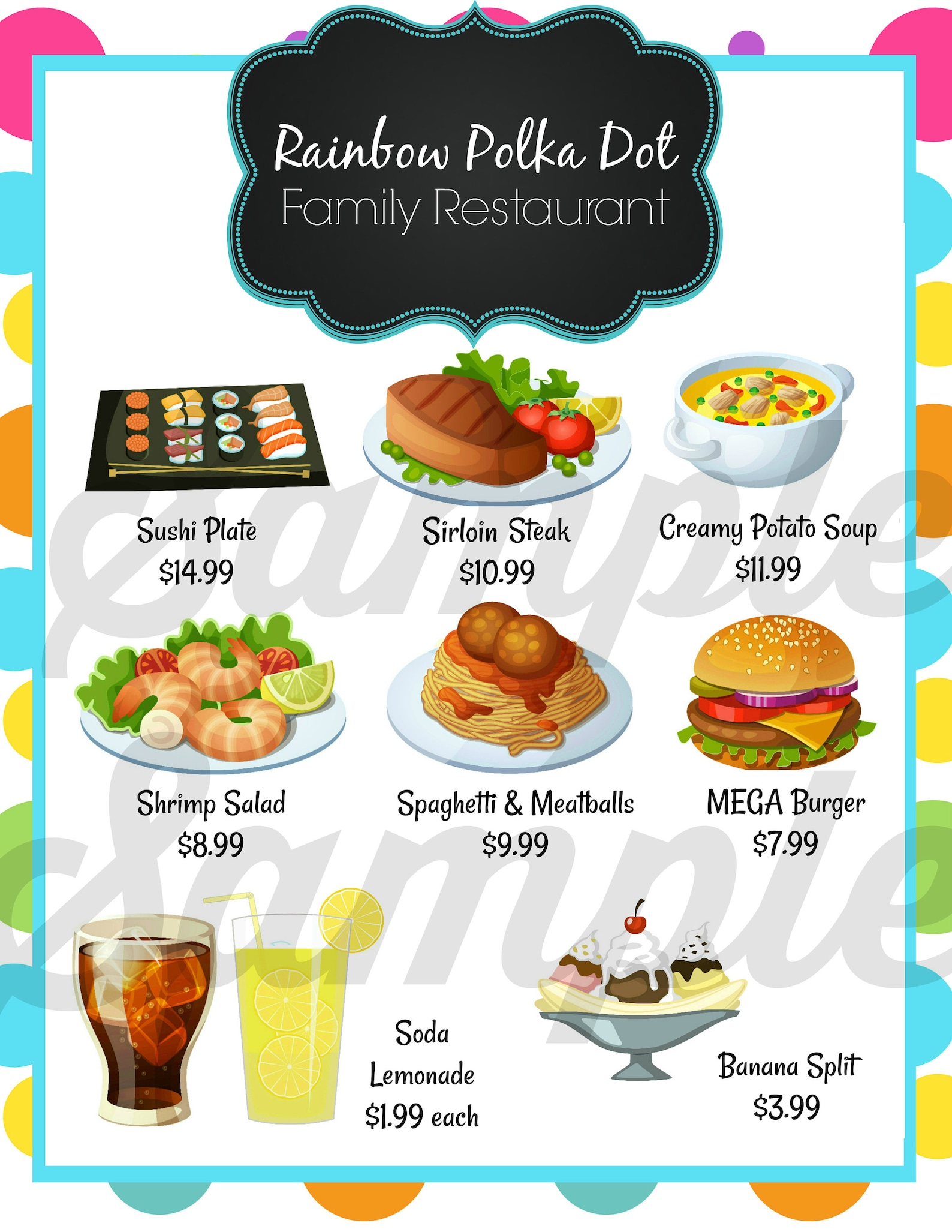 Kids Pretend Dramatic Play Restaurant Cafe Menu Set - Etsy