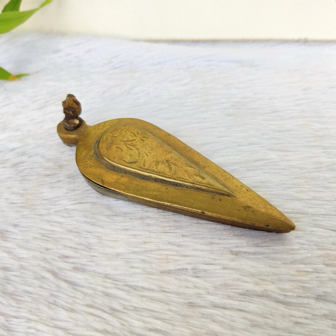 Antique Brass Kumkum Powder Box | Vintage Dual Compartment Ornamental ...