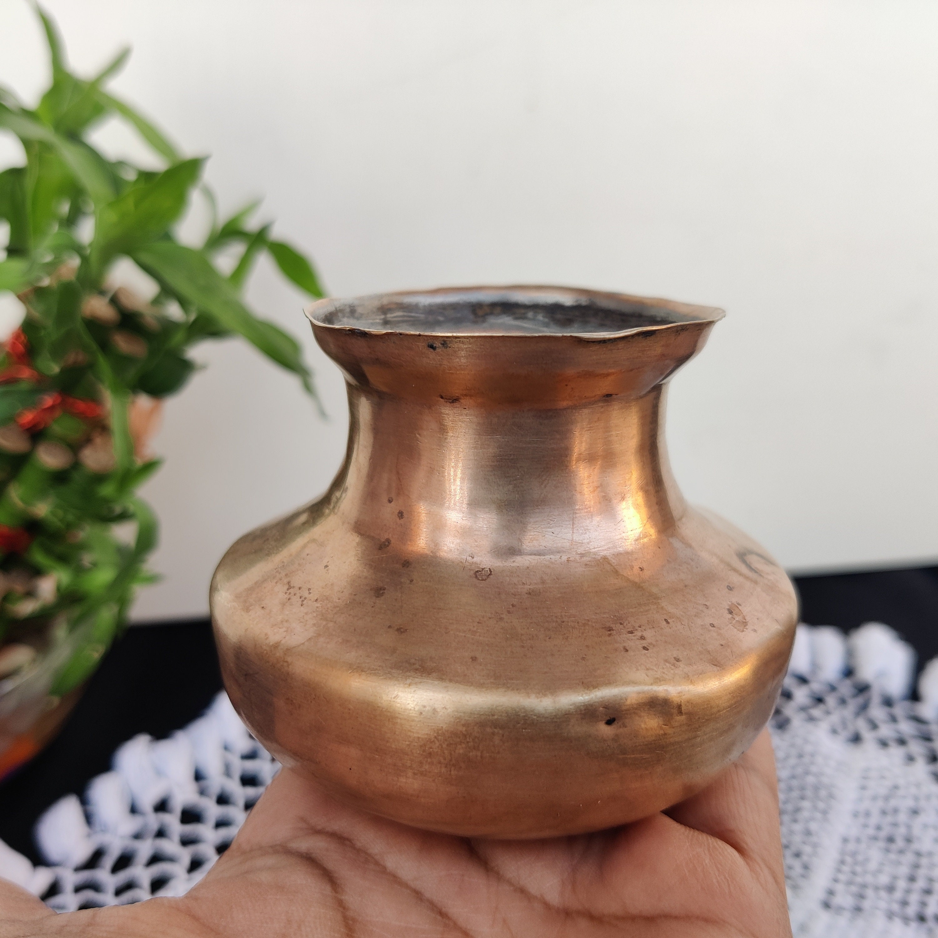 Antique Brass Ghee Vessel/vintage Oil Utensil/unique Shaped Utensil ...