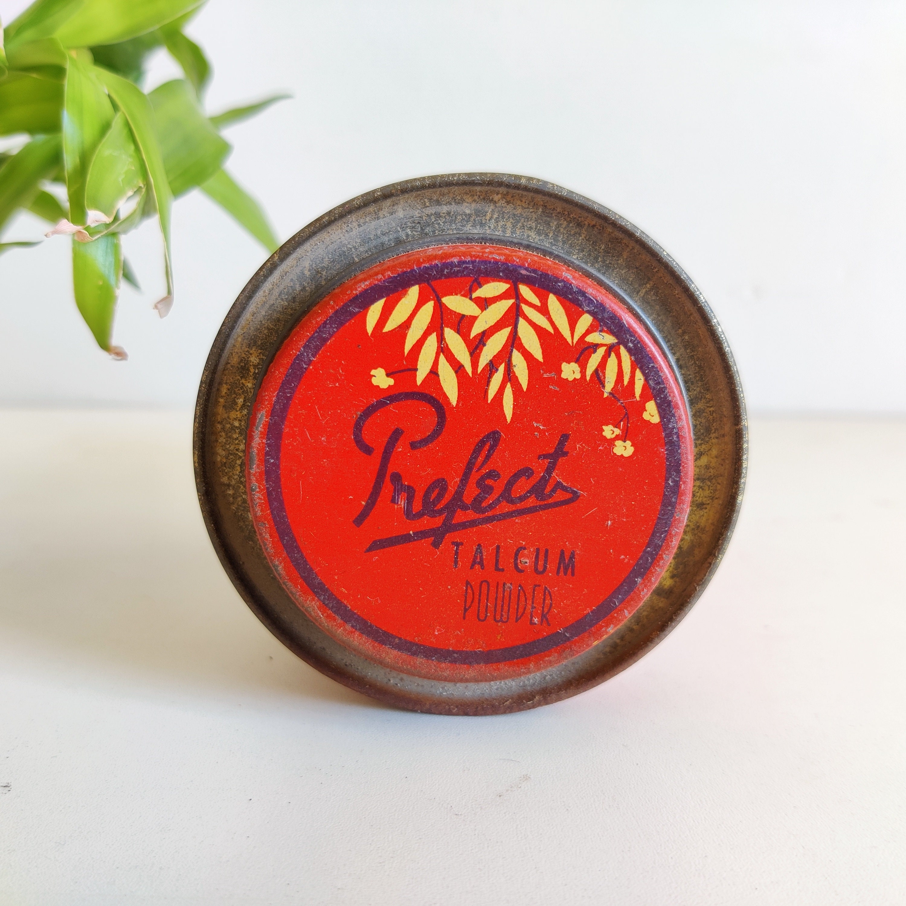 Vintage Perfect Talcum Powder Advertising Tin Box With Original Powder ...