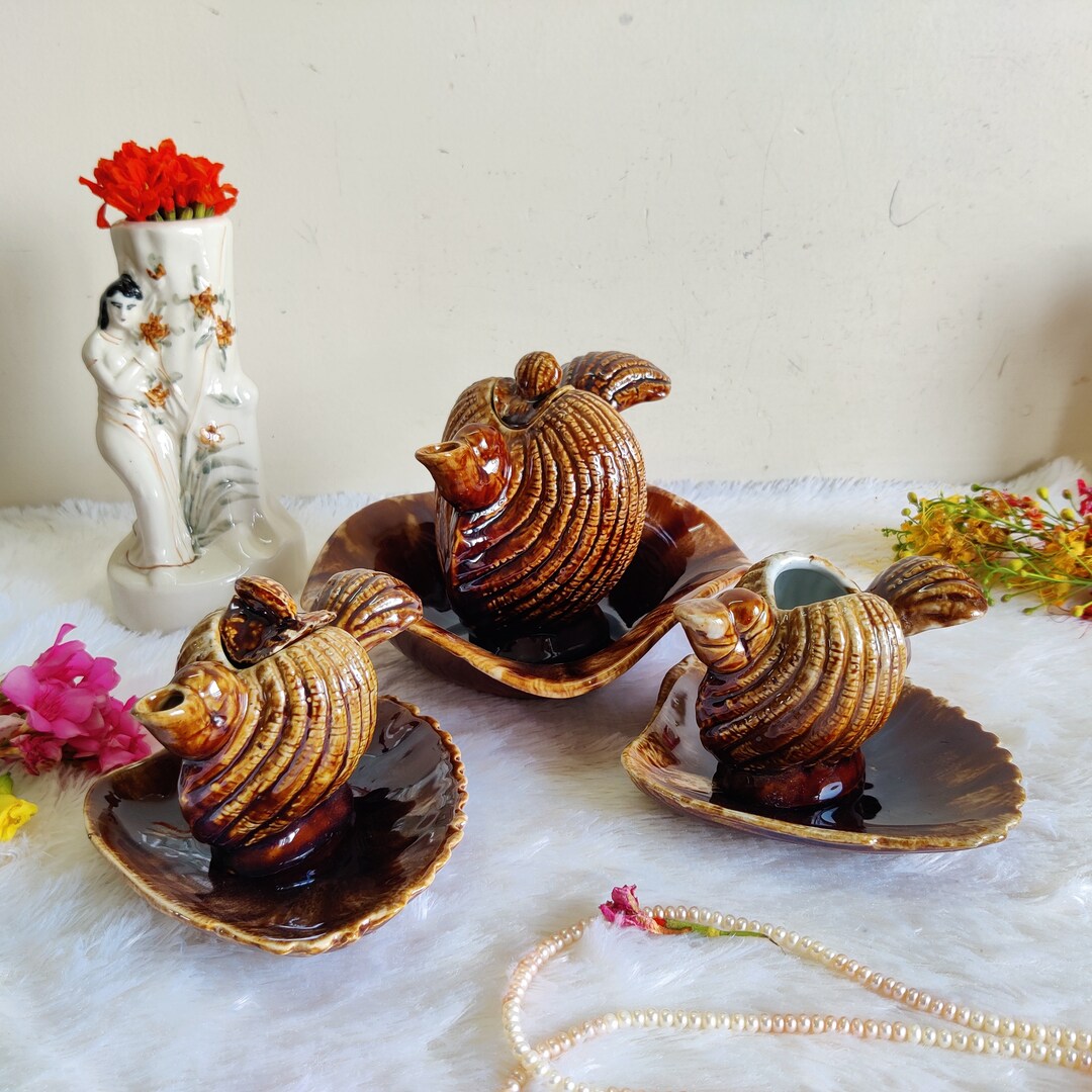 Antique Rare Rooster Porcelain Teapot, Sugar Bowl, Creamer and 3 Unique ...