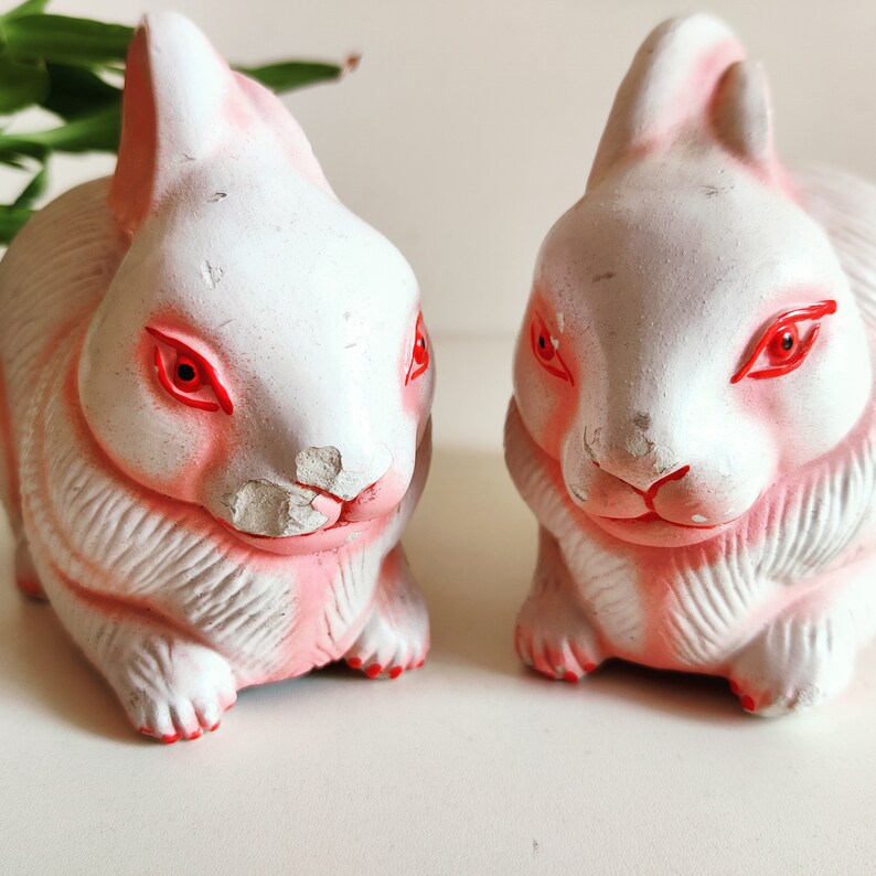 Antique Terracotta Handmade Rabbit Figure Statue Set of 2 Antique ...