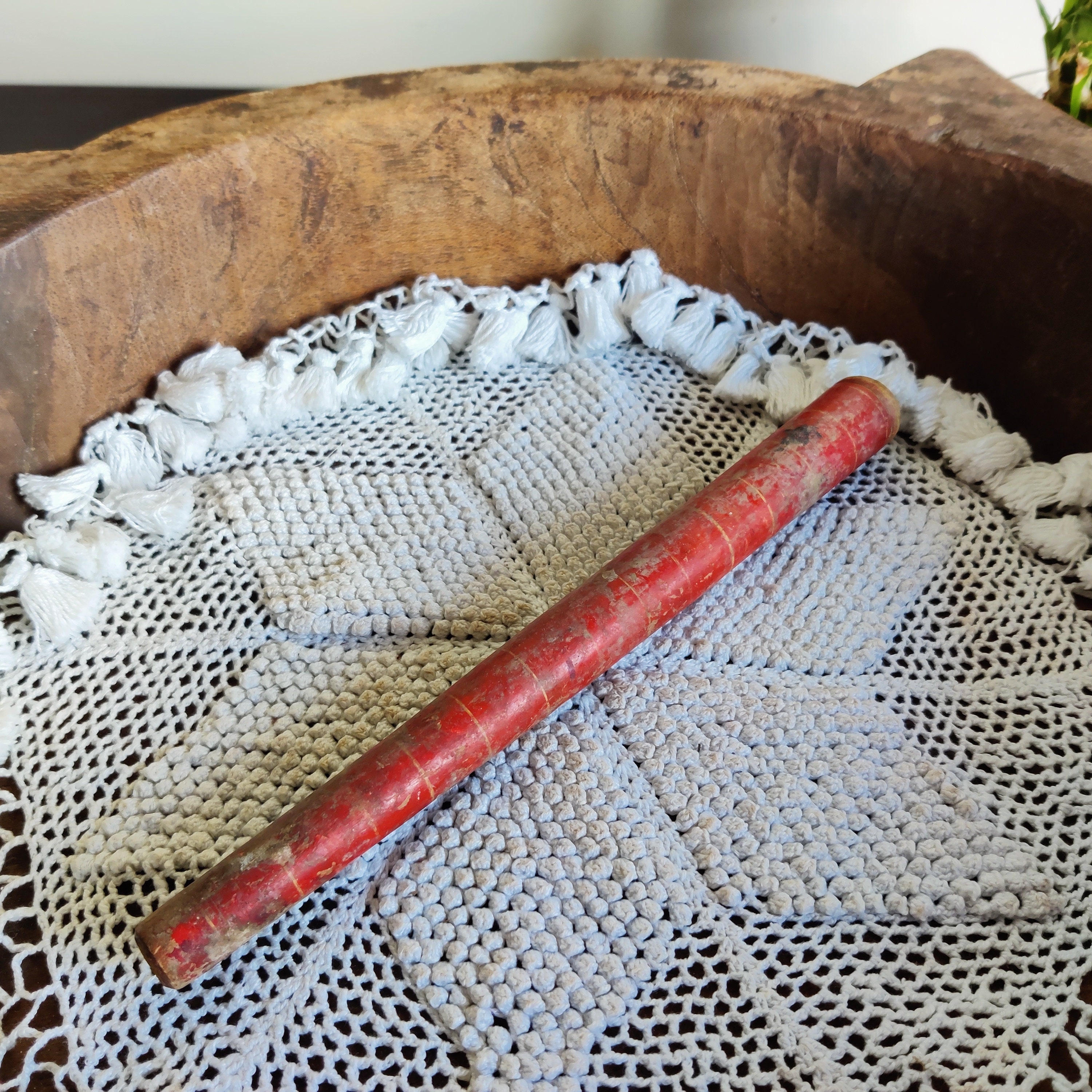 Antique Wooden Hand Fan Stick Rustic Country Farmhouse Decor Handmade ...