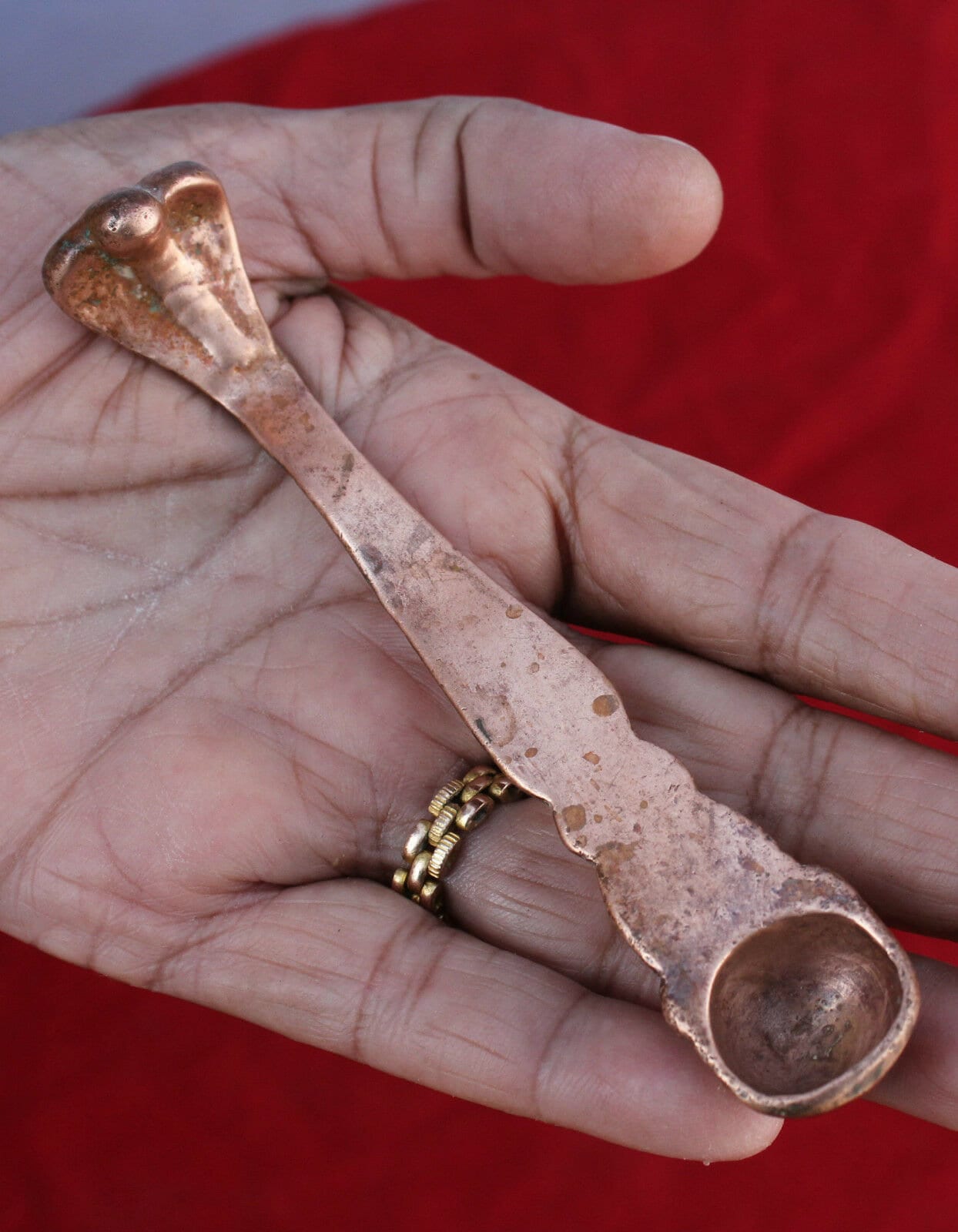 Antique Copper Snake Figure Achmani Spoon | Traditional Religious Holy ...