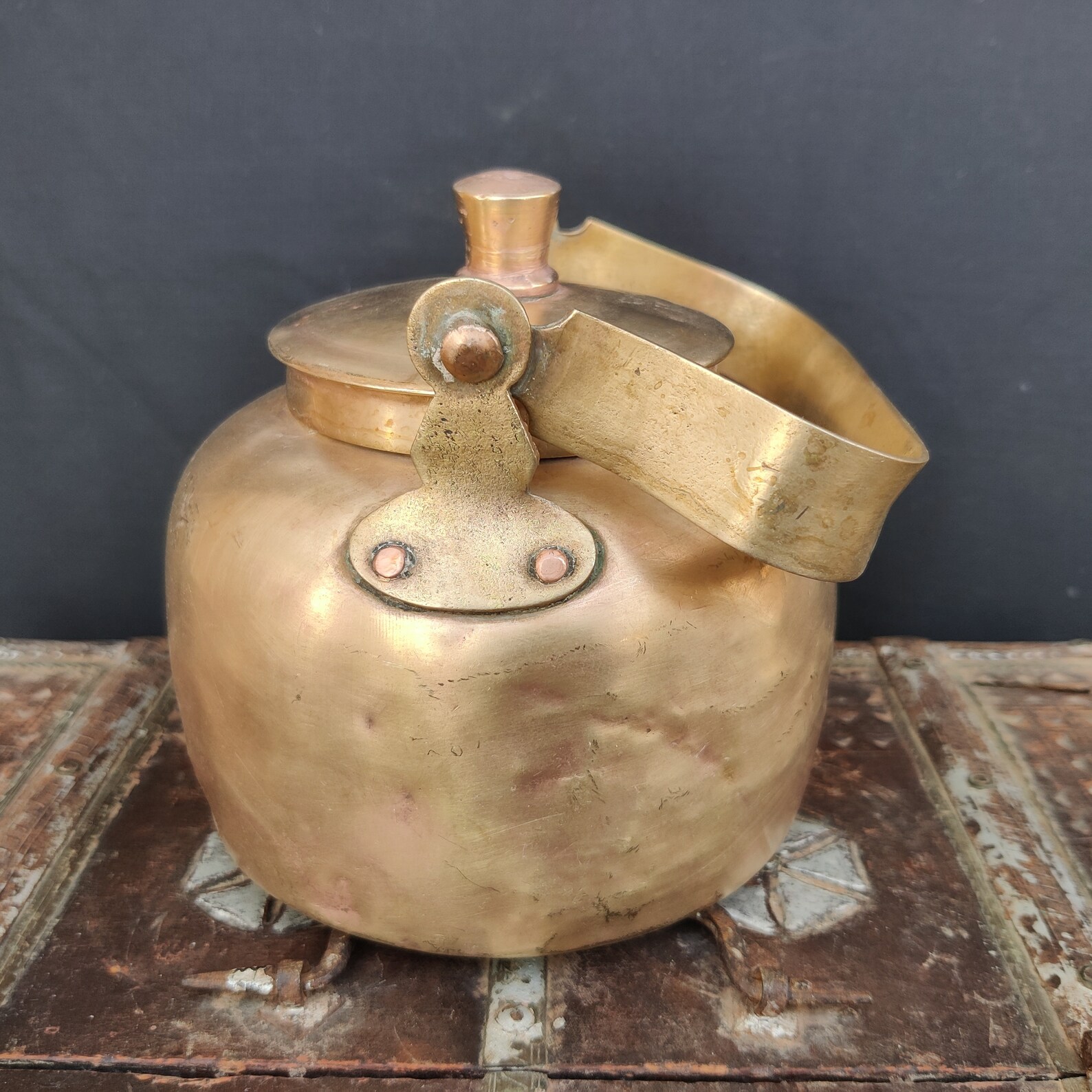 Antique Brass Tea Kettle/brass Tea Pot/antique Chai and Coffee Kettle ...
