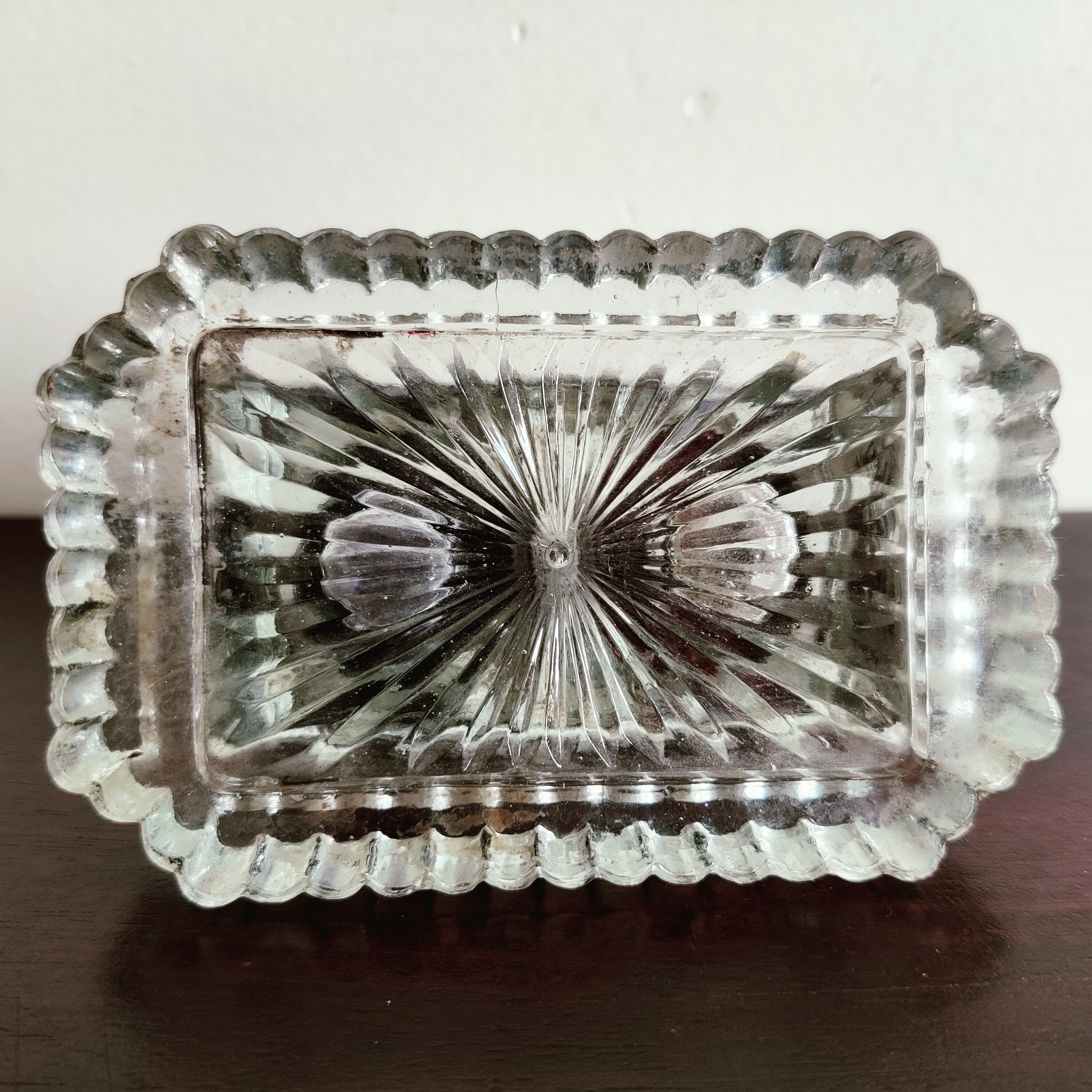 Vintage Clear Glass Double Inkwell | Glass Inkwell Desk Set Organizer ...