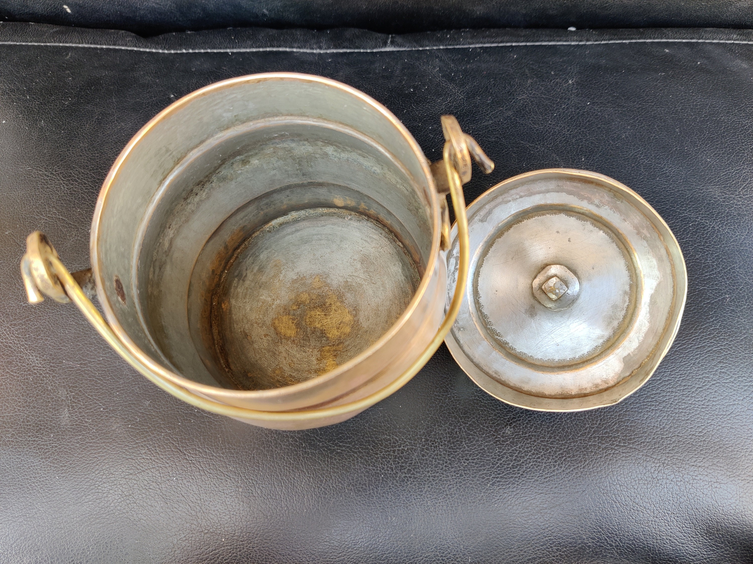 Antique Brass Storage Container/canister/box With Lid and Handle Unique ...