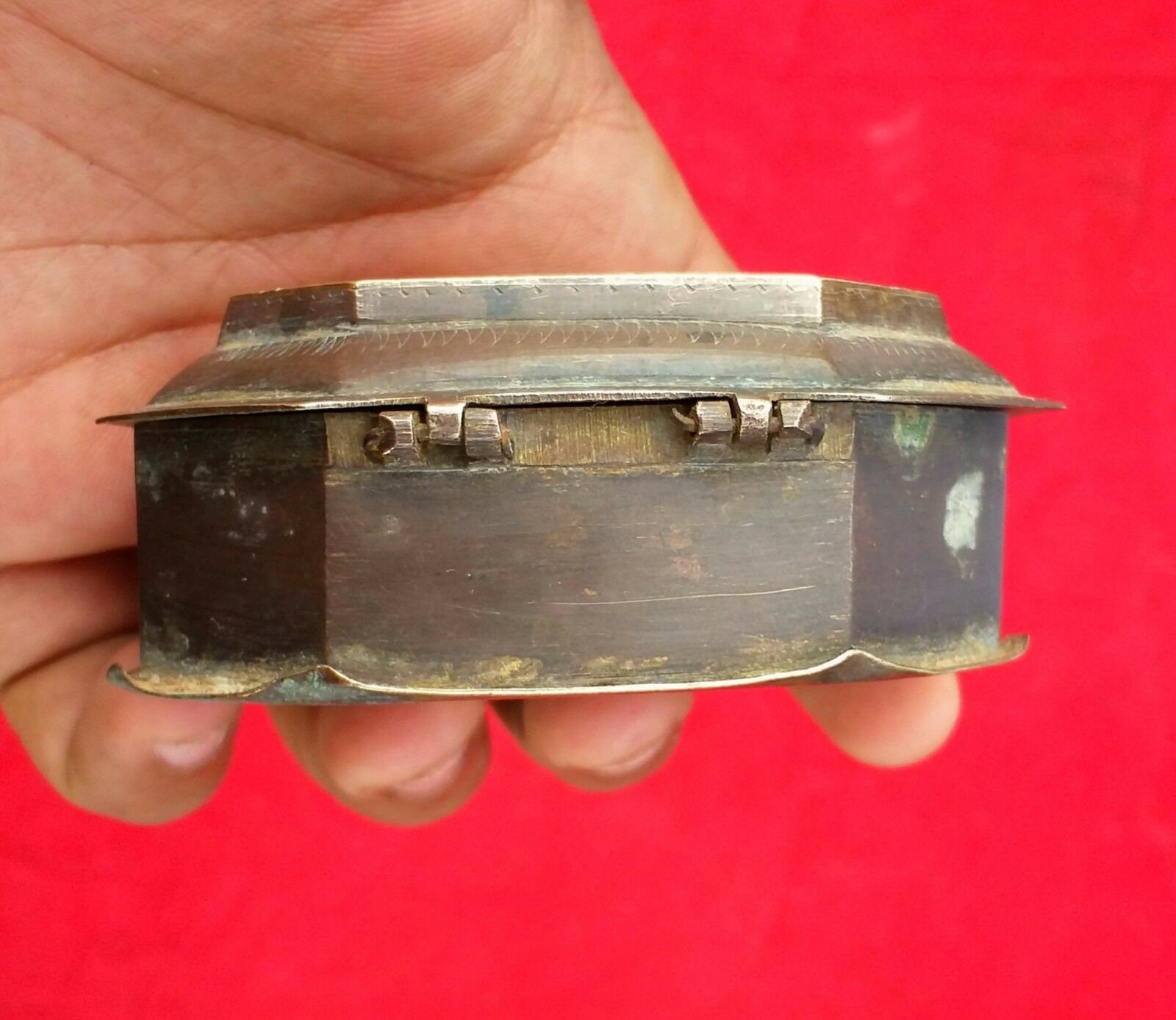 Vintage Brass Octagonal Jewellery Box|brass Pill Box|vintage Hand ...