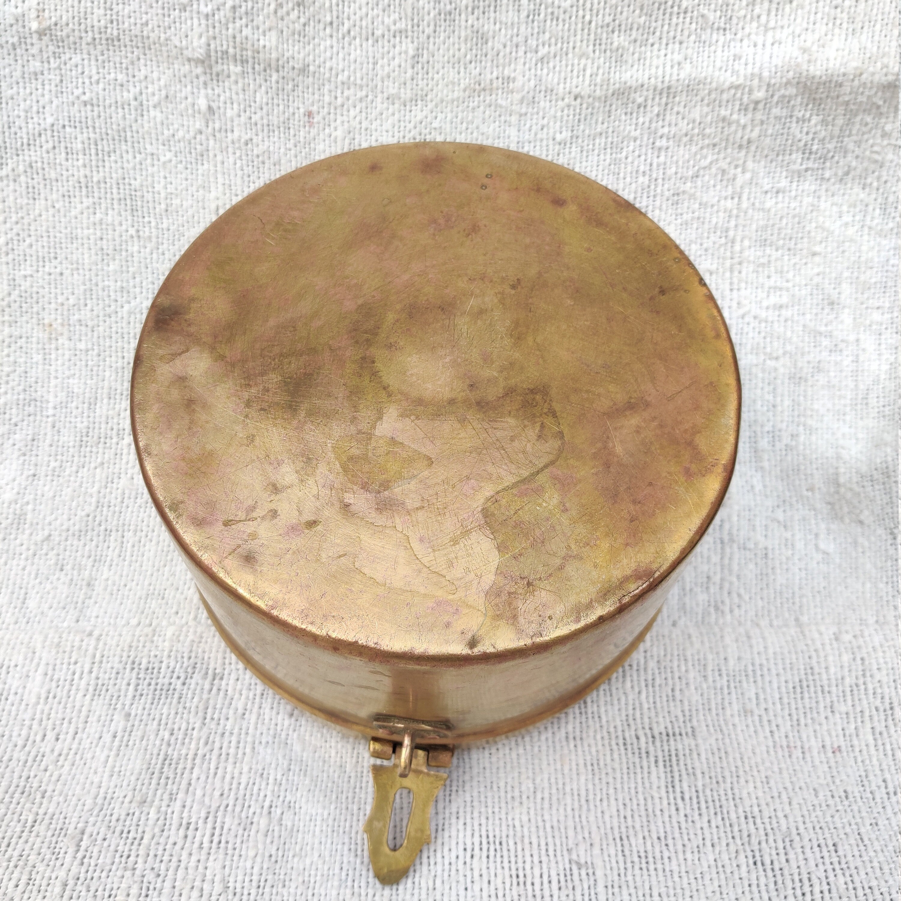 Antique Brass Storage Container|solid Snacks Canister|vintage Jewellery ...