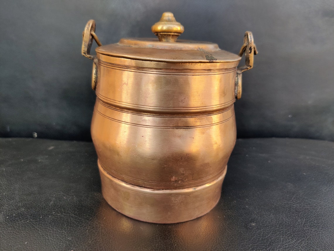 Antique Brass Storage Container/canister/box With Lid and - Etsy