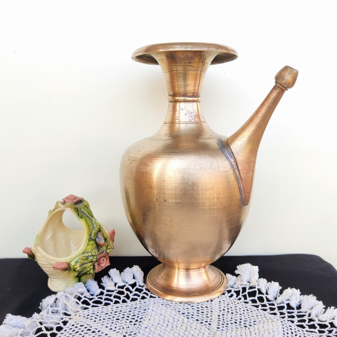 Antique Solid Brass Water Pot With Spout Brass Wine Pot Brass Coffee ...