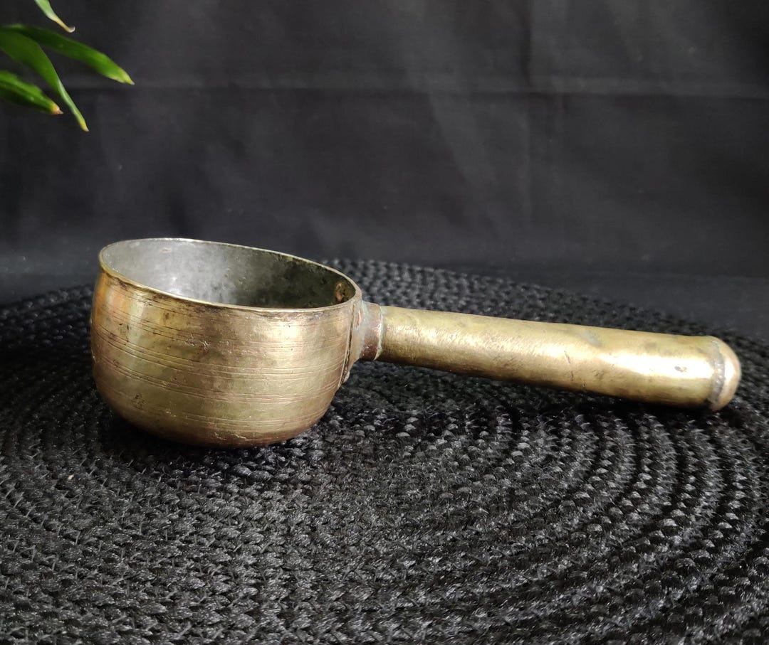 Antique Rare Religious Holy Heavy Brass Spoon | Antique Traditional ...