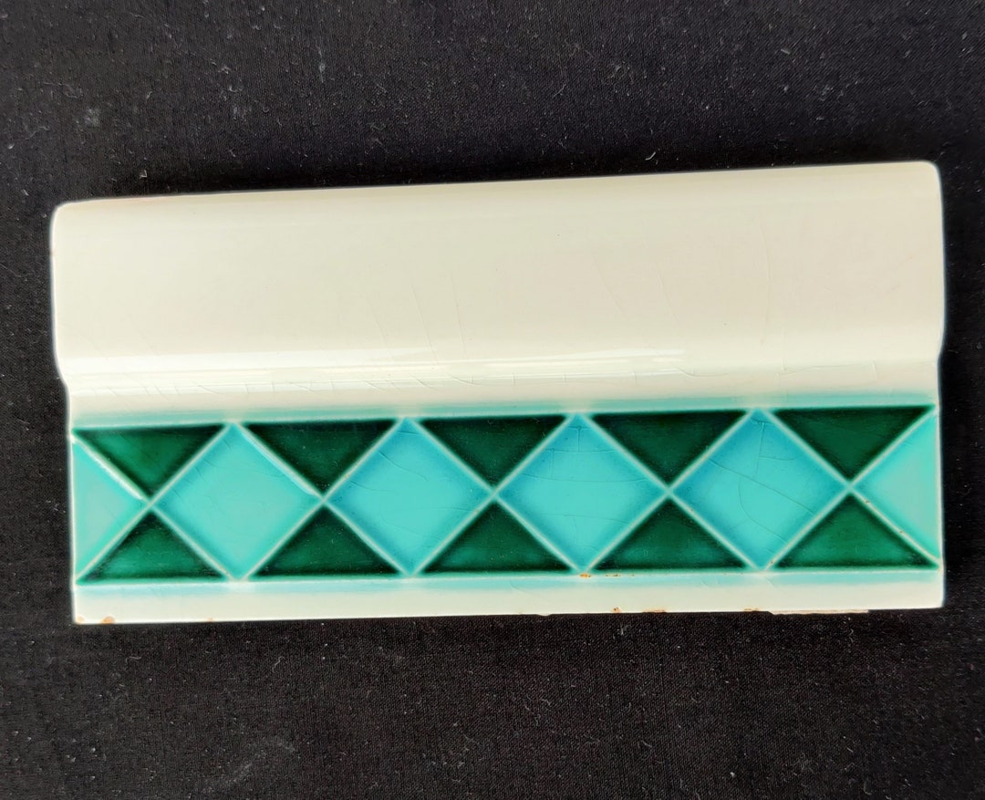 Vintage Blue,green & White Architecture Border Tile,japan furniture ...
