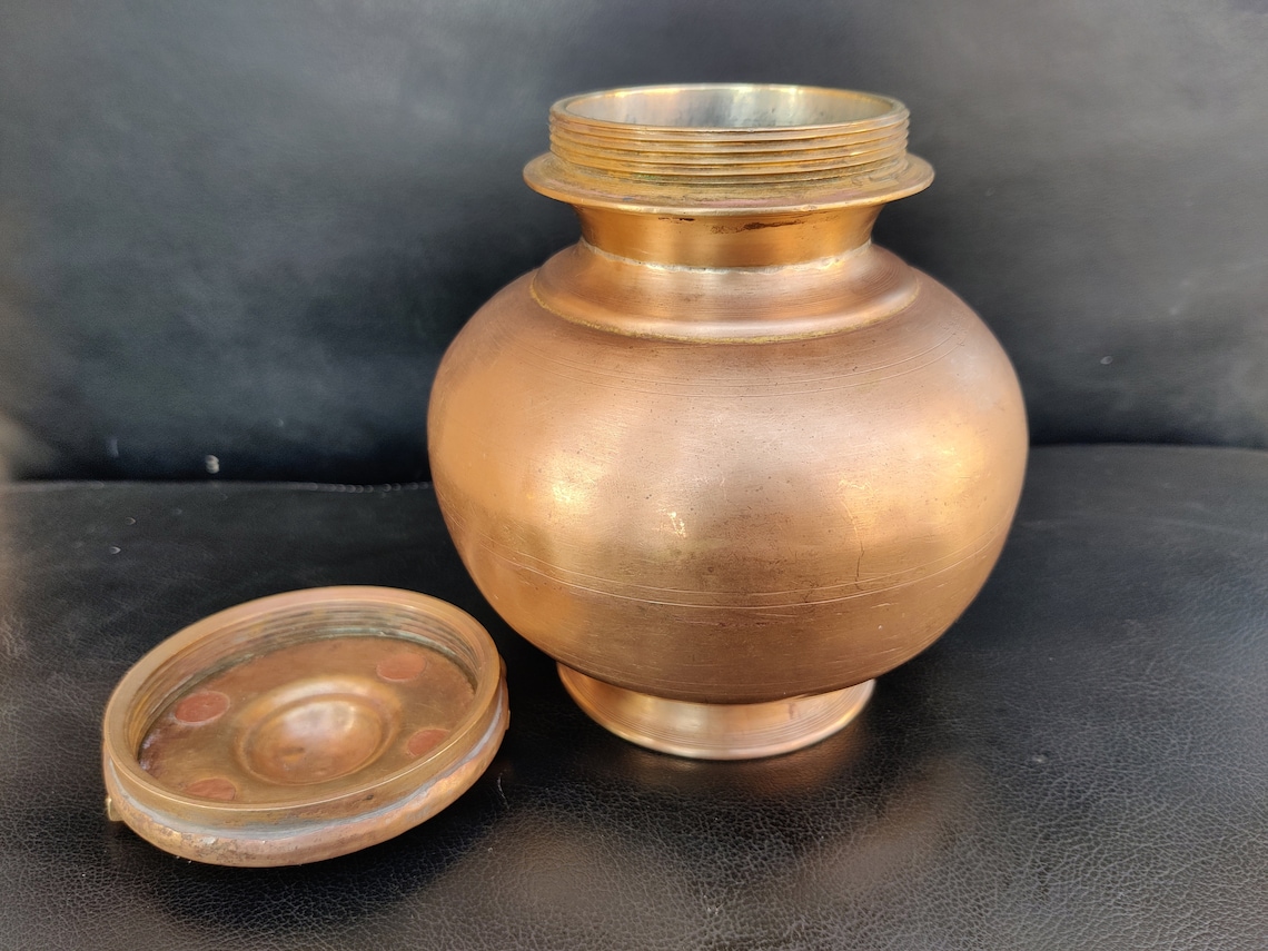 Vintage Rare Brass Round Container|brass Canister With Lid & Handle ...