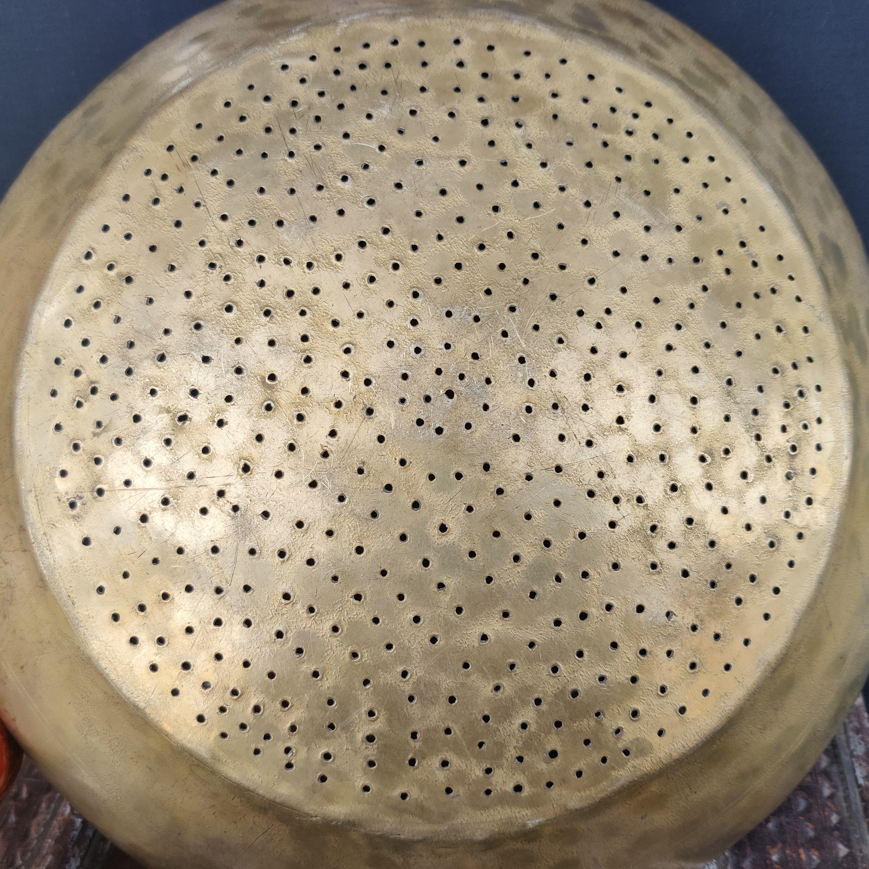 Antique Brass Colander/strainer Unique Hand Beaten Round - Etsy