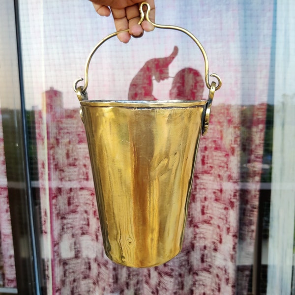 Antique Brass Bucket - Etsy