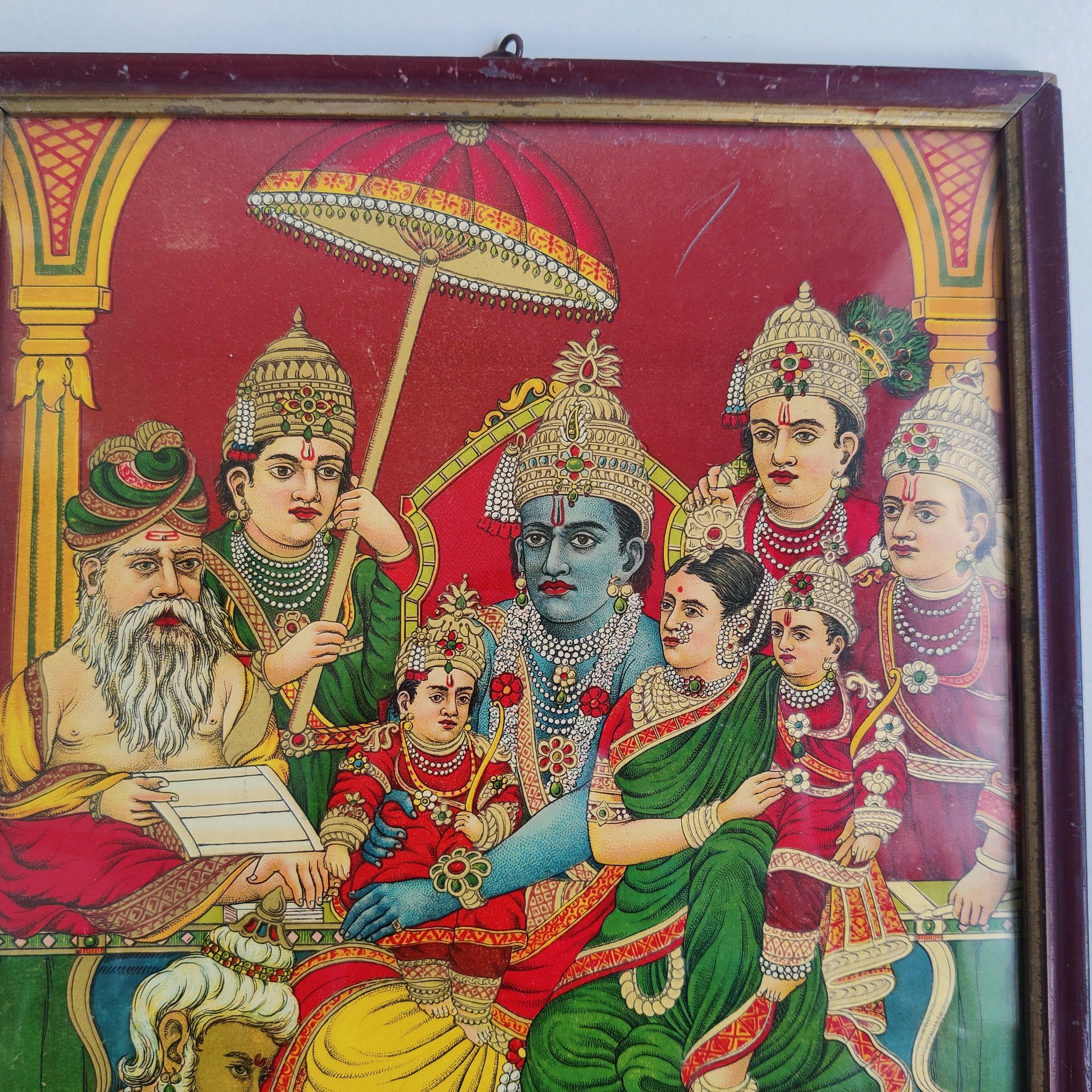 Vintage Raja Ravi Varma Printing Press Print of 'uttar Ram Charitra ...
